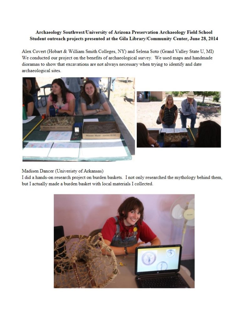 Preservation Archaeology Field School Reports and Projects ...