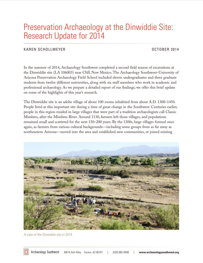 Preservation Archaeology Field School Reports and Projects ...