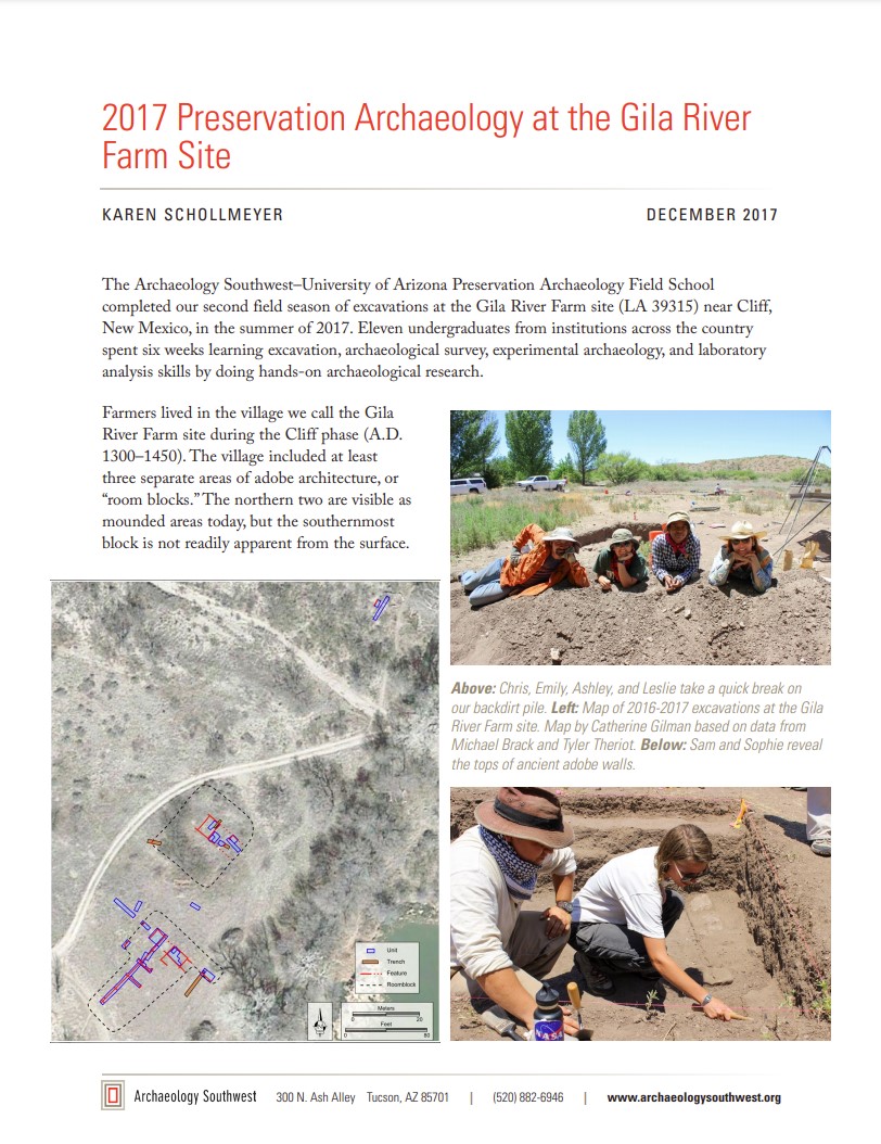 Preservation Archaeology Field School Reports and Projects ...