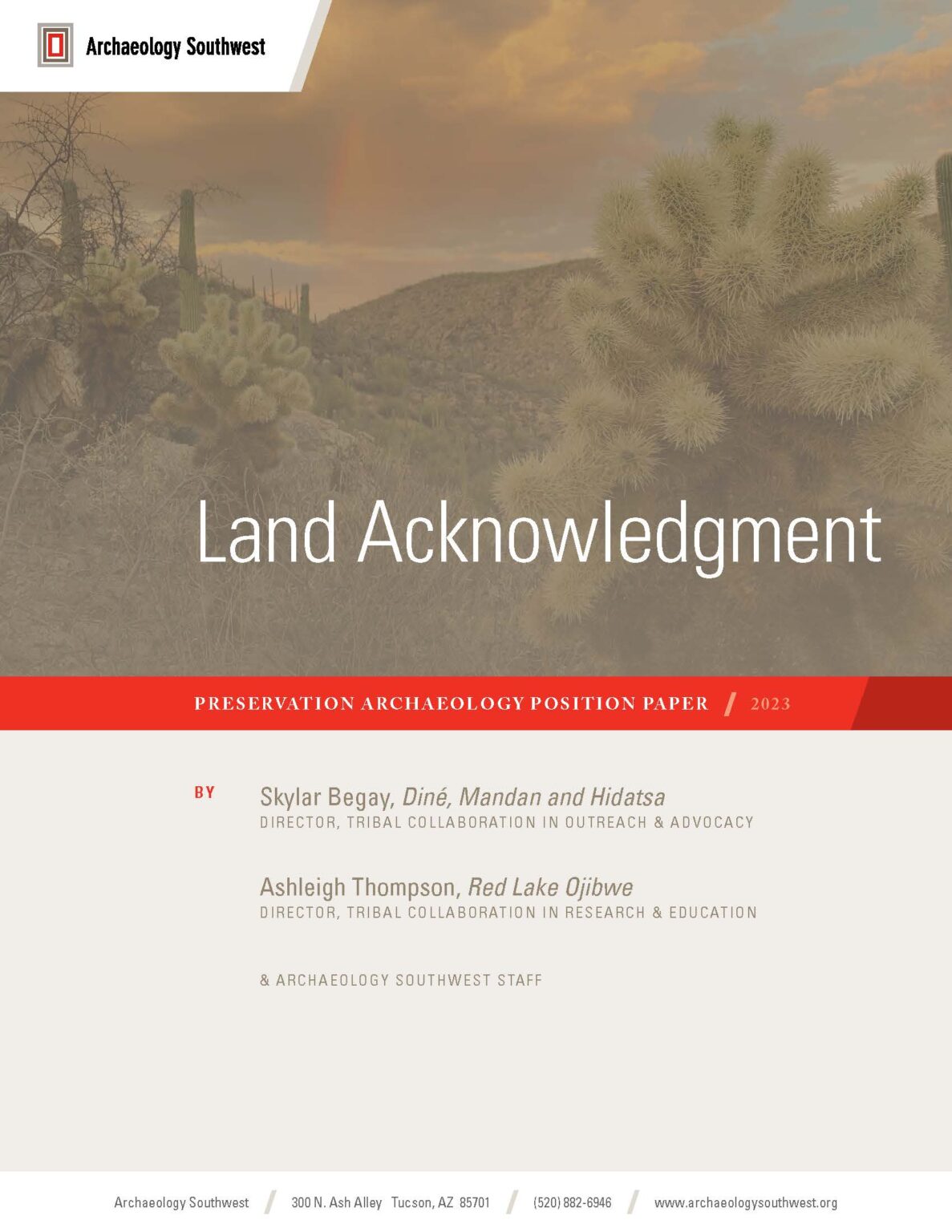 Our Living Land Acknowledgment - Archaeology Southwest